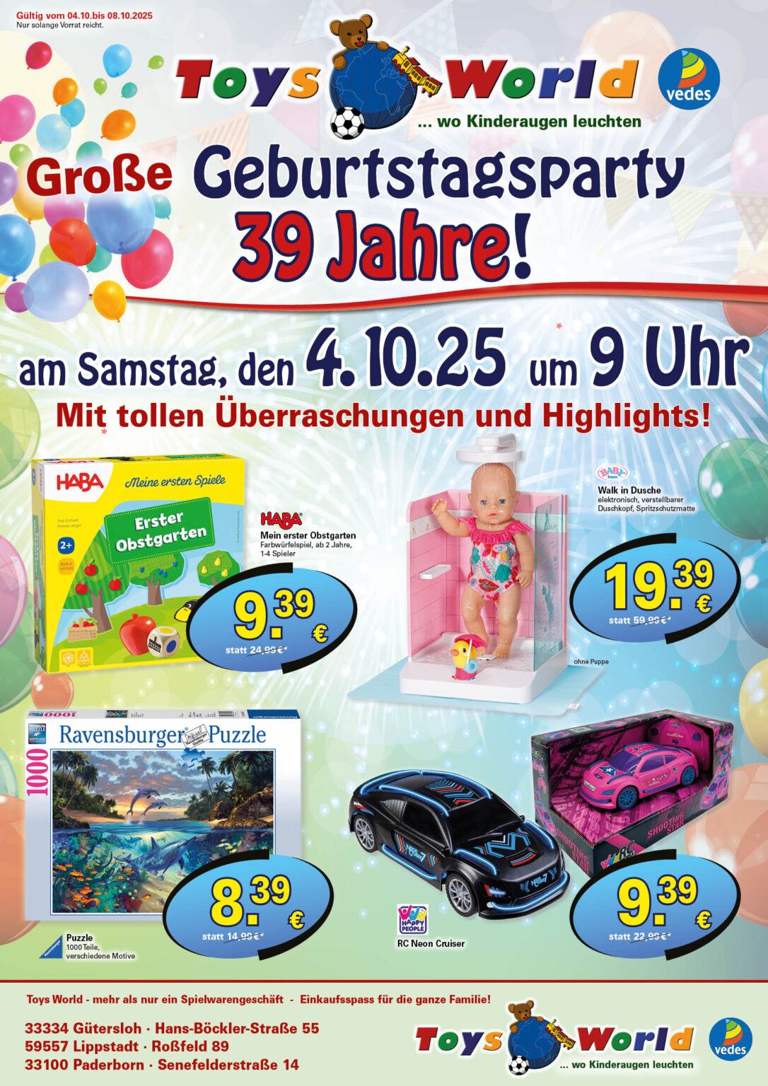 Wir feiern 39 Jahre Toys World – Toys World Spielwaren GmbH